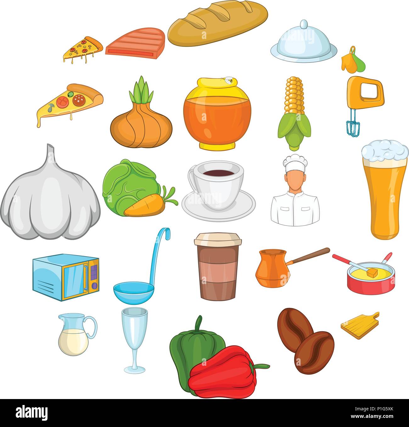 Meal icons set, cartoon style Stock Vector Image & Art - Alamy
