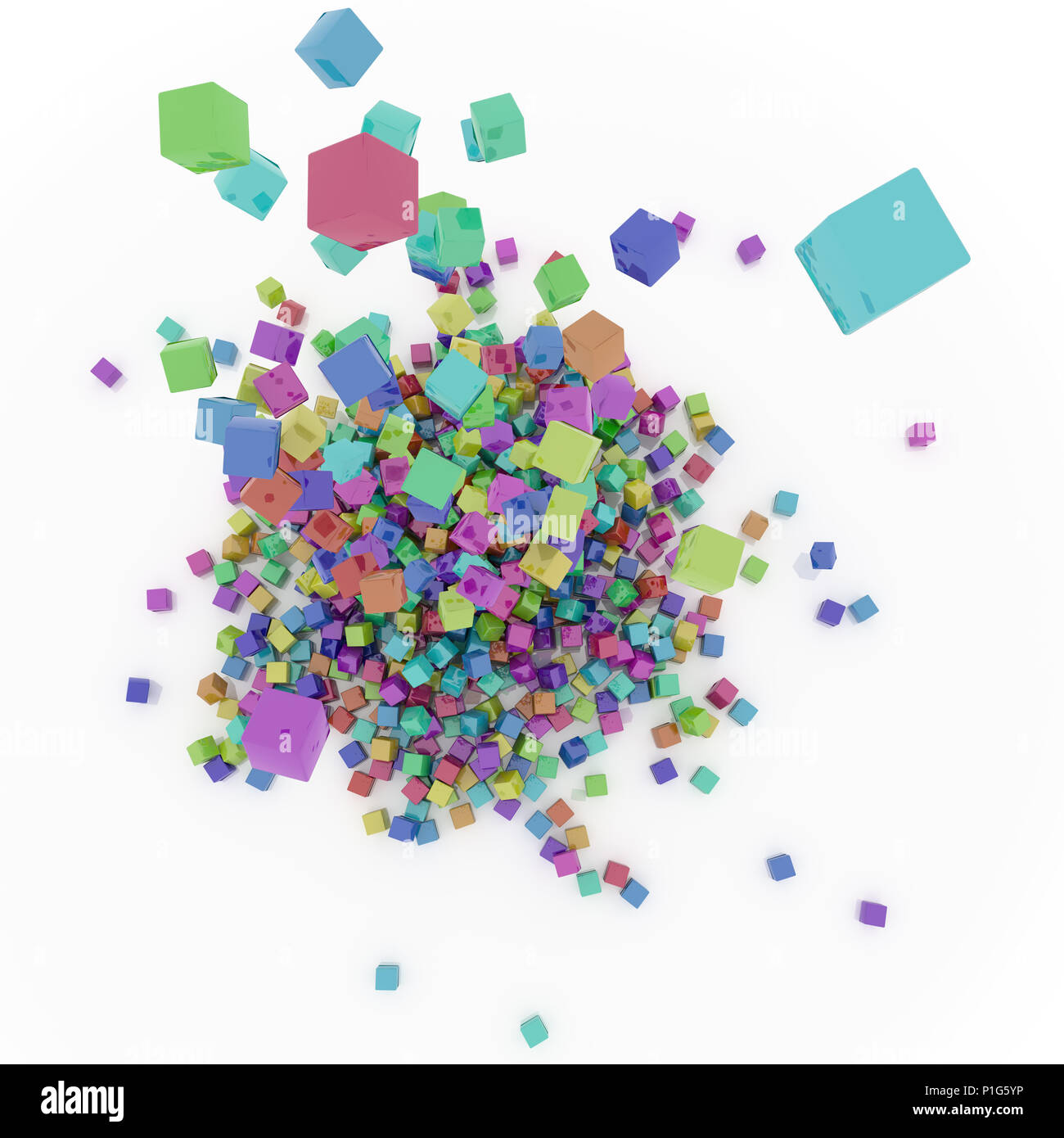 3d render of Rainbow coloured cubes Stock Photo - Alamy