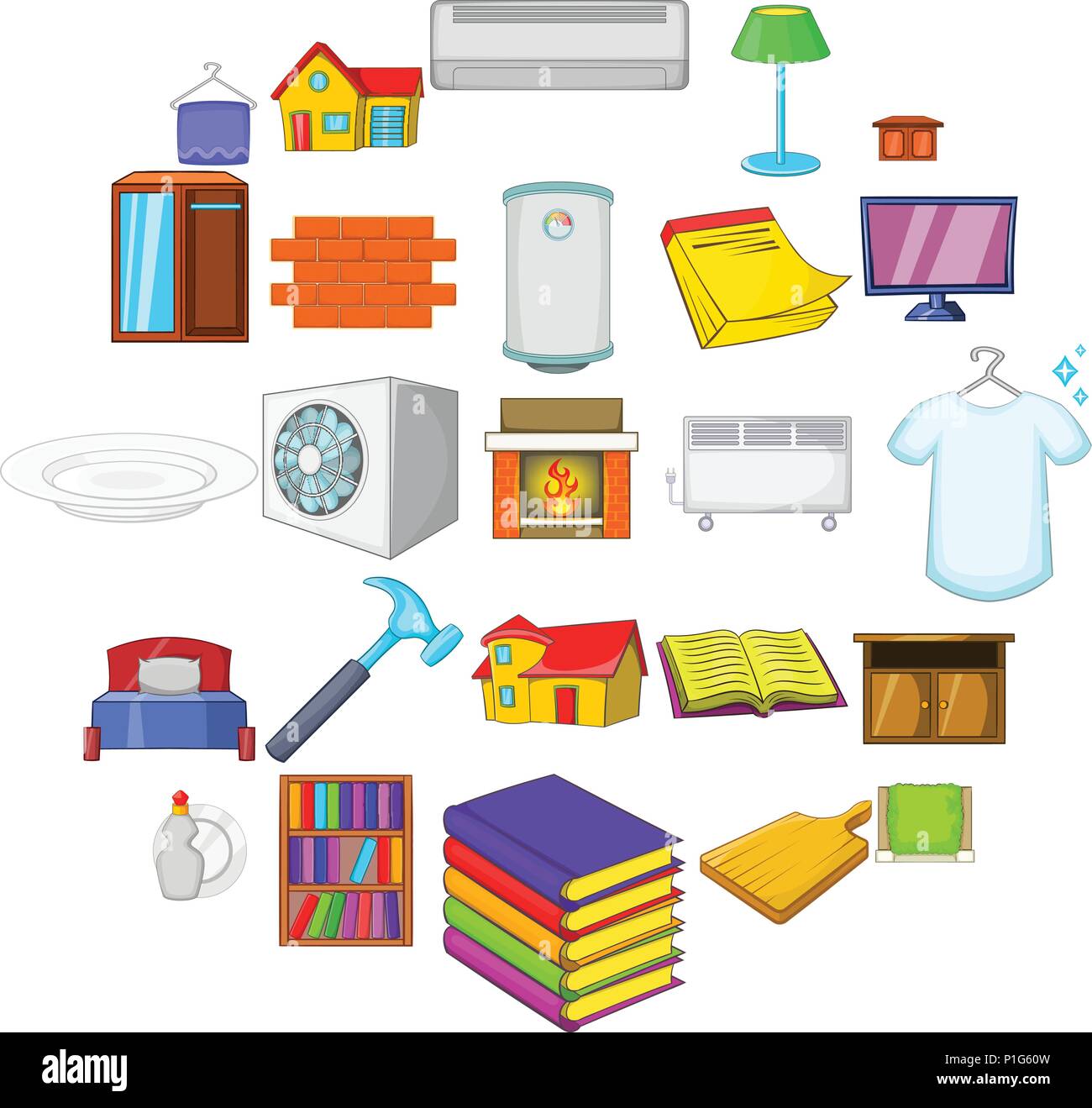 Handy icons set, cartoon style Stock Vector Image & Art - Alamy