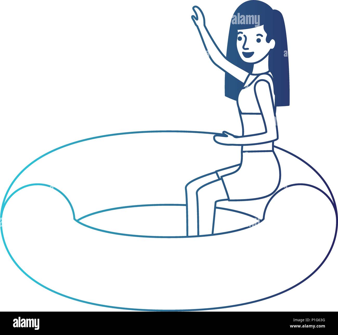 Woman floating in swimming pool Stock Vector Images - Alamy