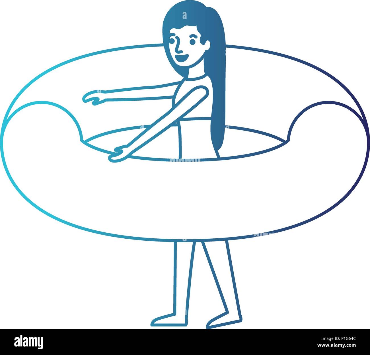 Woman floating in swimming pool Stock Vector Images - Alamy