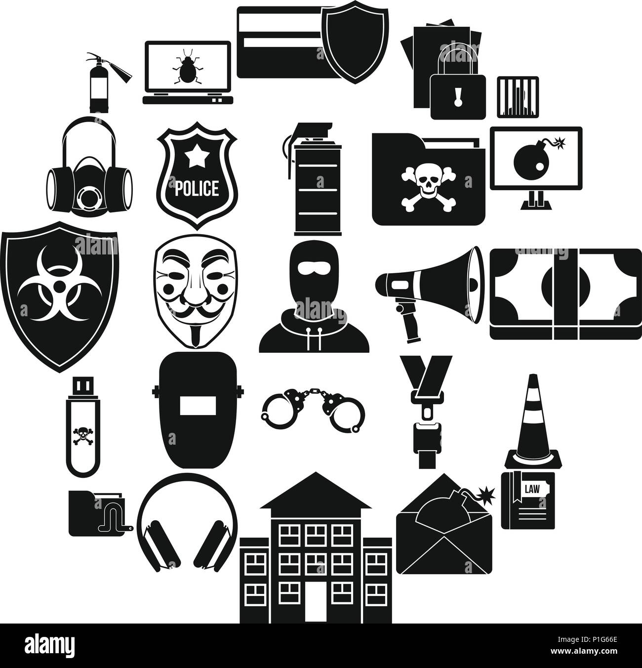 Prosecution icons set, simple style Stock Vector Image & Art - Alamy