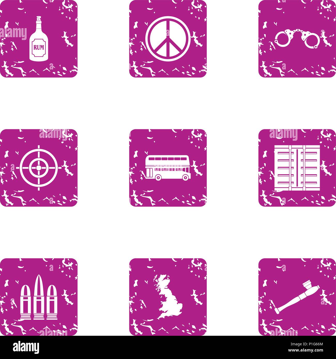 Peaceful solution icons set, grunge style Stock Vector Image & Art - Alamy