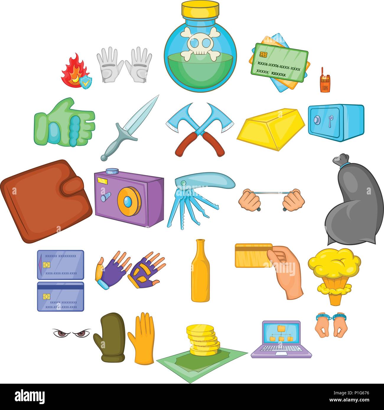 Oversight icons set, cartoon style Stock Vector Image & Art - Alamy