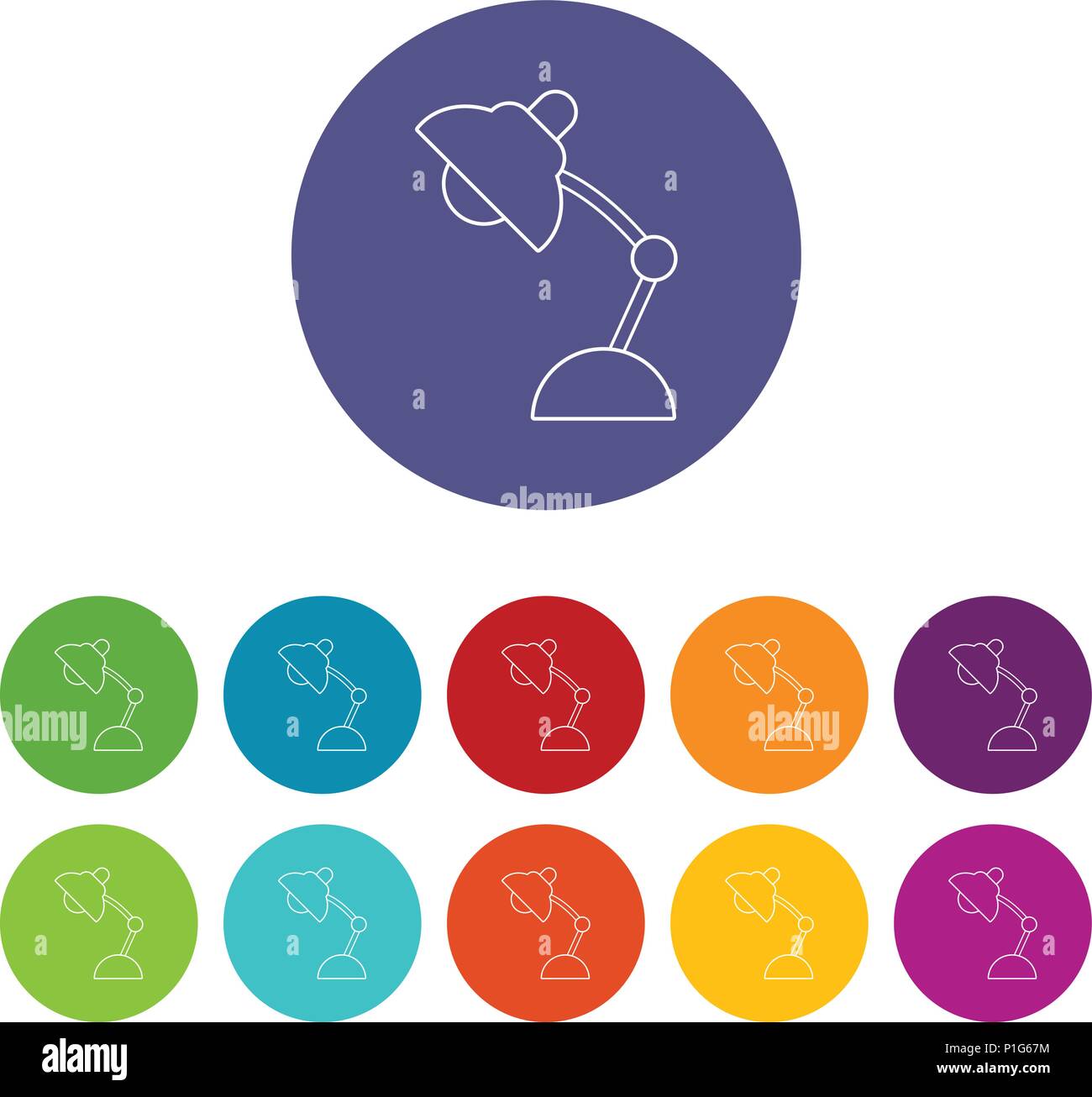Table lamp icons set vector color Stock Vector Image & Art - Alamy