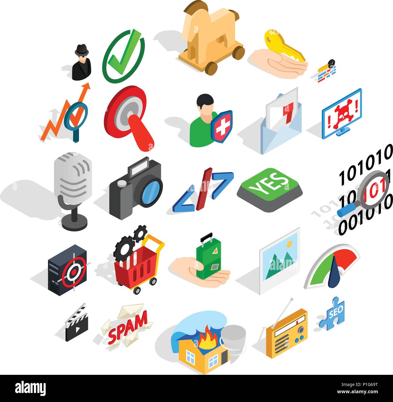 Information war icons set, isometric style Stock Vector Image & Art - Alamy