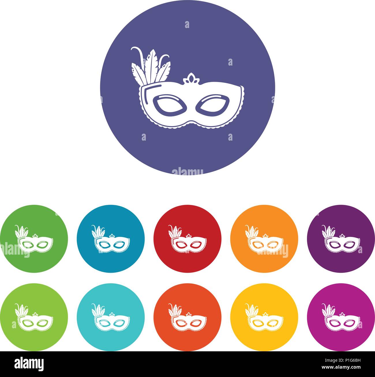 Carnival mask icons set vector color Stock Vector Image & Art - Alamy
