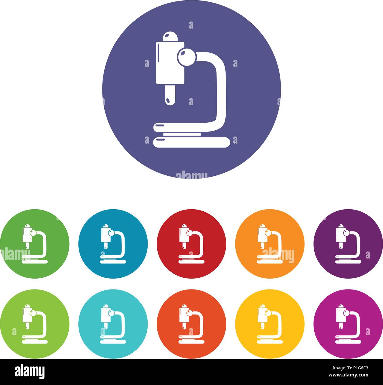 Microscope icons set vector color Stock Vector Image & Art - Alamy