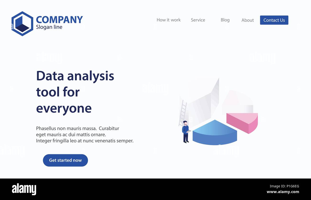 Website template design landing Cut Out Stock Images & Pictures - Alamy