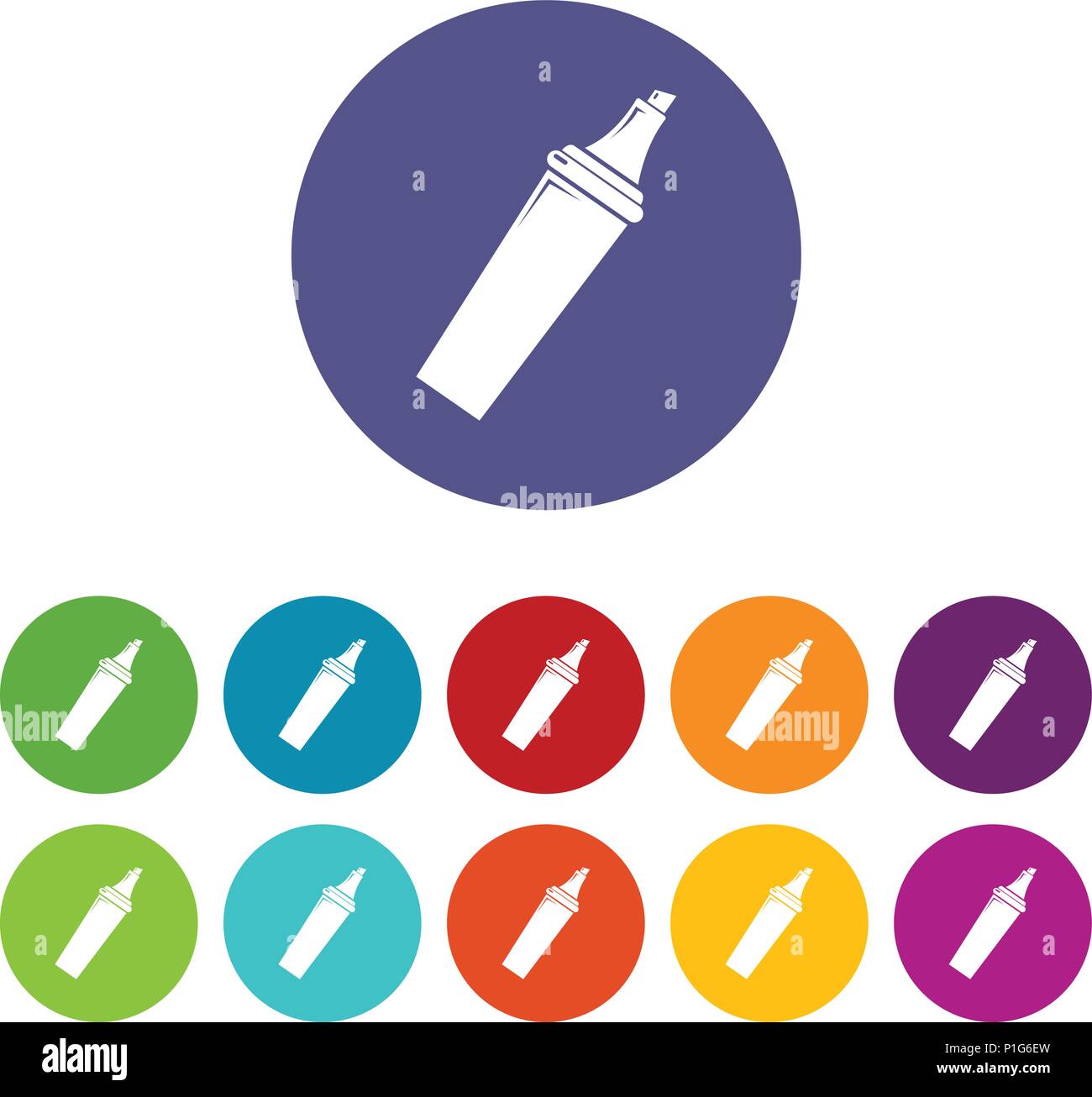 Felt tip pen icons set vector color Stock Vector Image & Art - Alamy