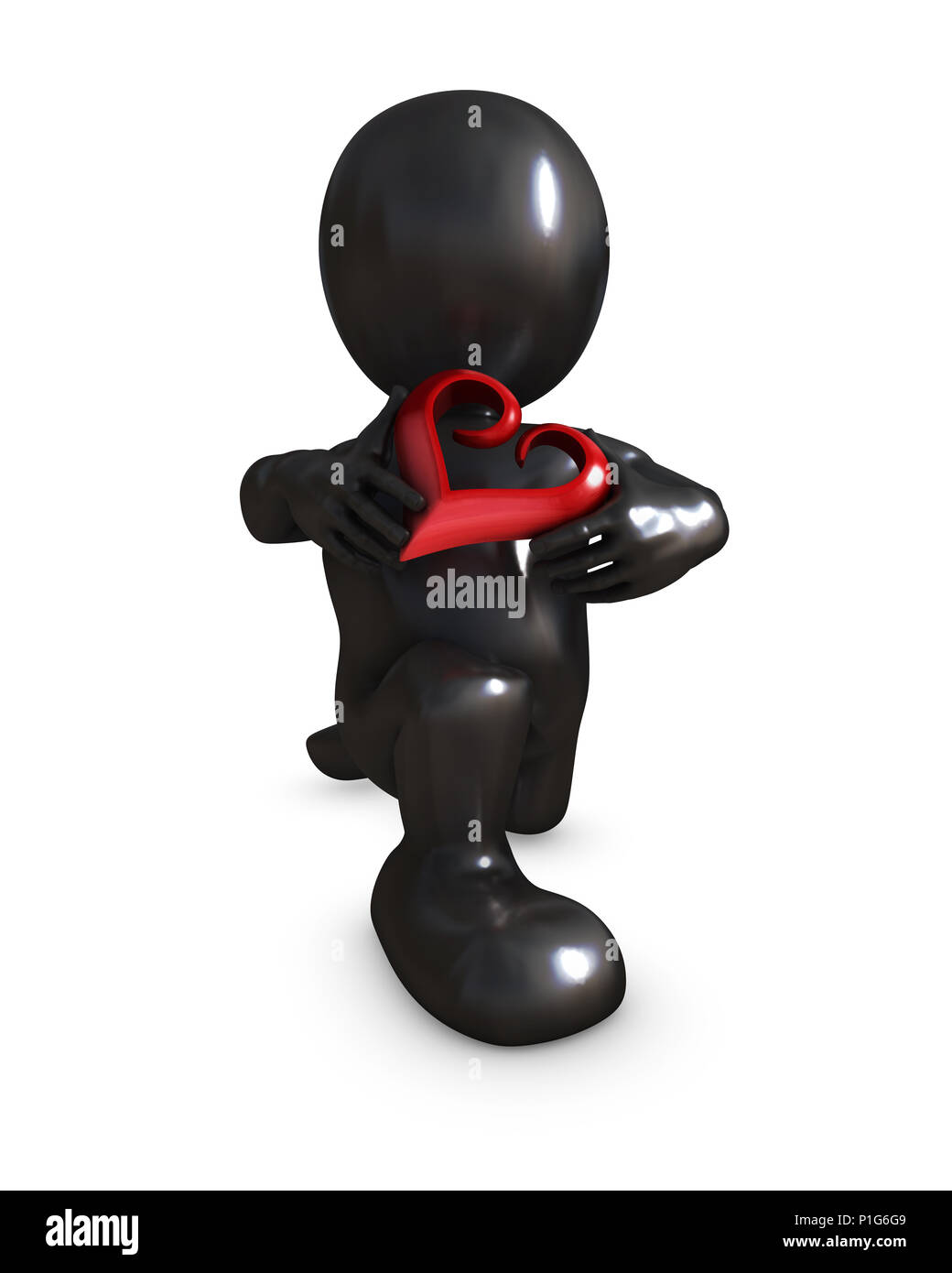 3D Render of a Morph Man with heart Stock Photo - Alamy