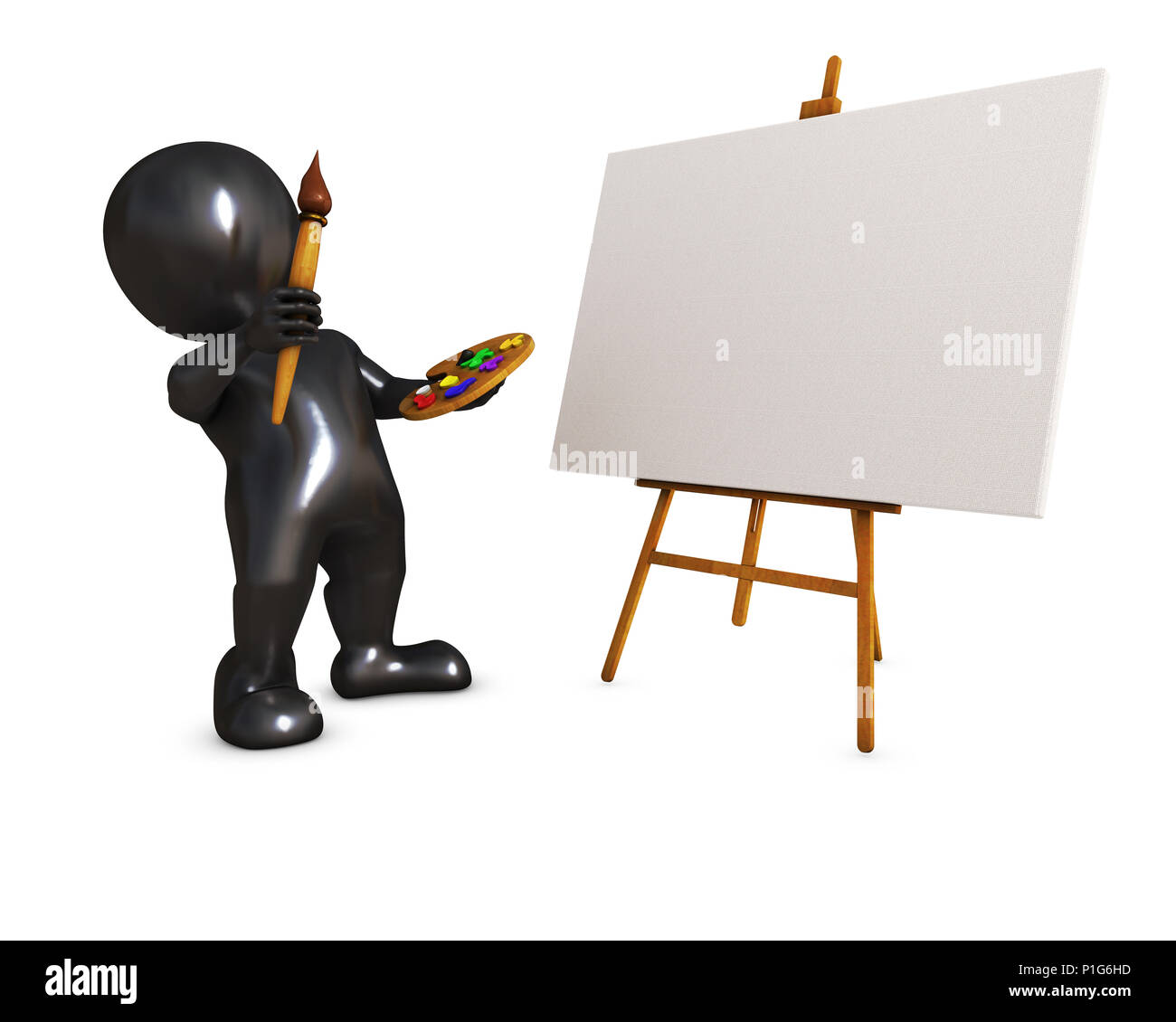 3D Render of Morph Man Painting Stock Photo - Alamy