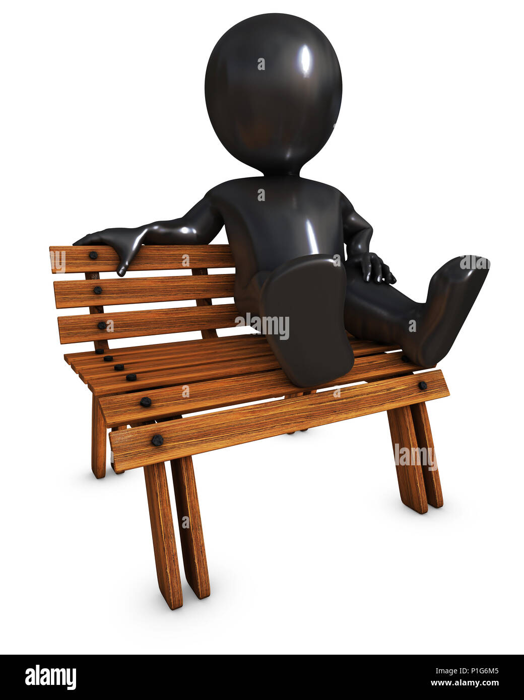 3d park bench hi-res stock photography and images - Alamy