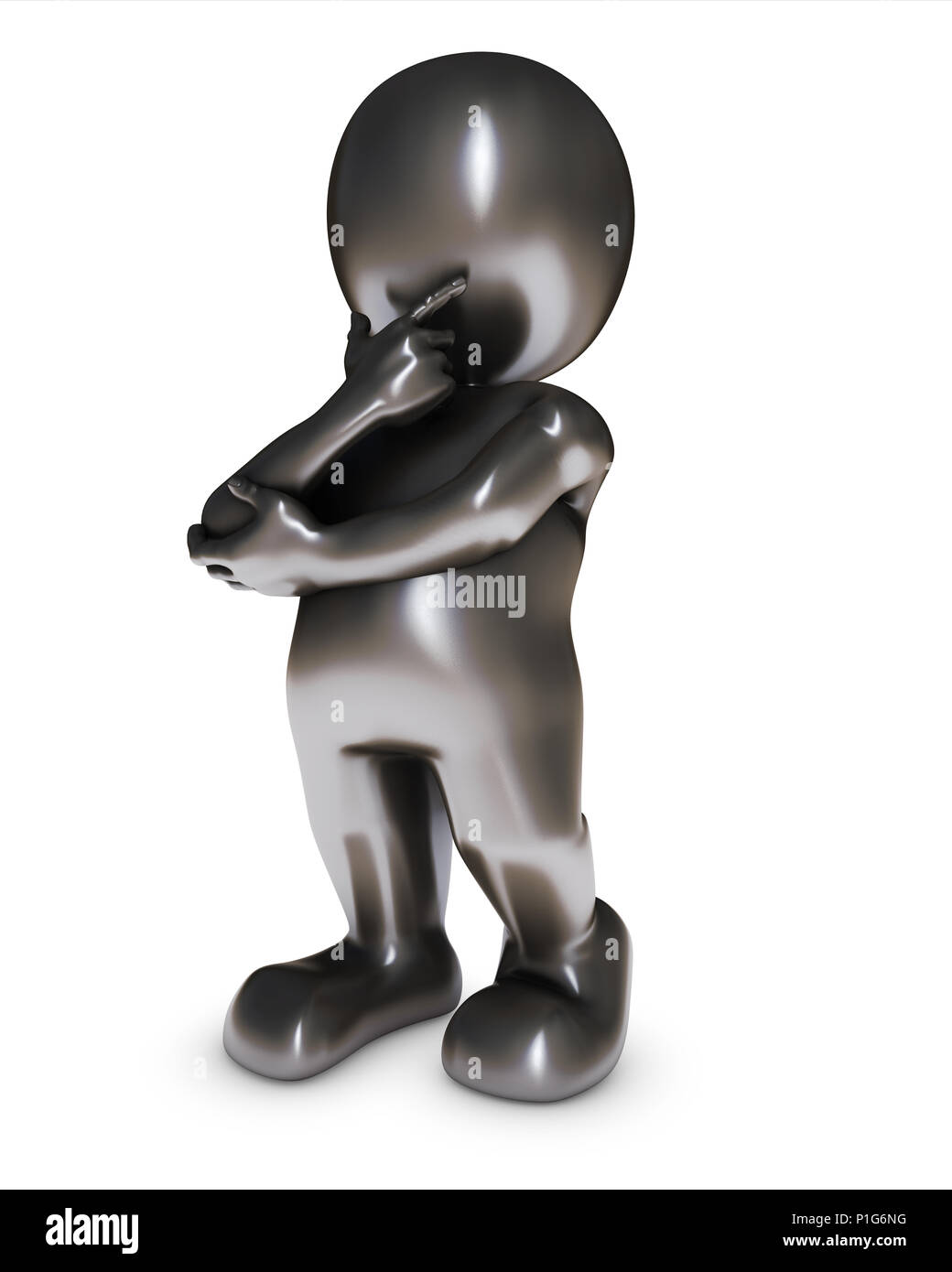 3D Render of Morph Man thinking Stock Photo - Alamy