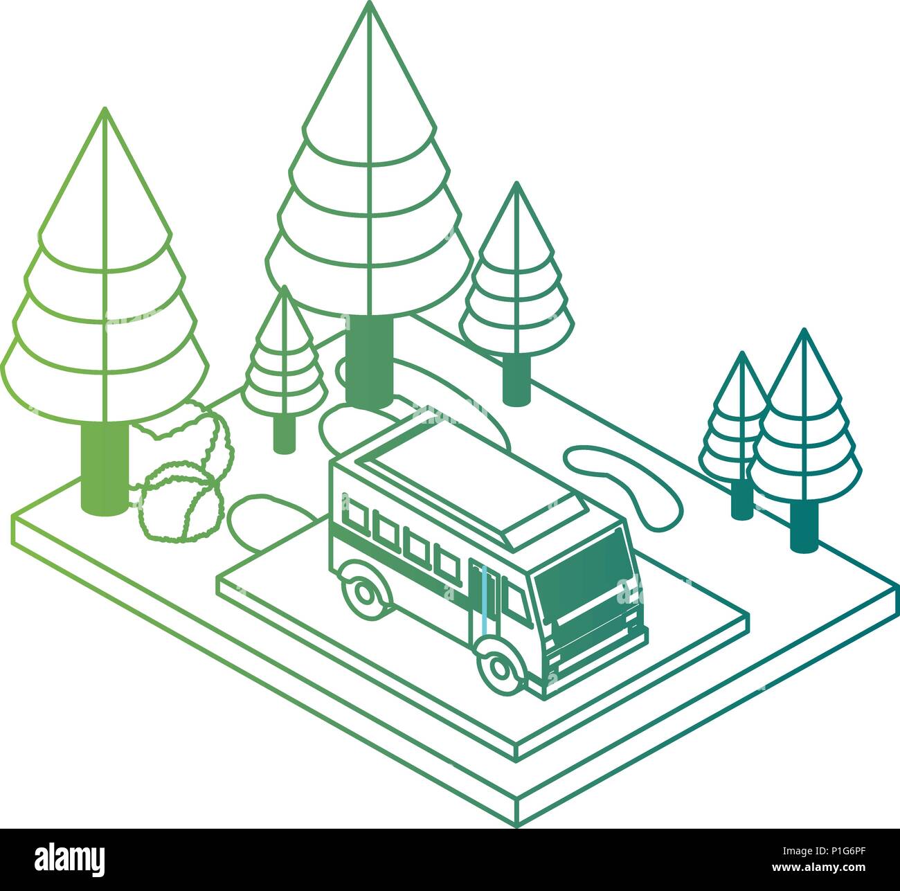 bus in the parking zone isometric Stock Vector Image & Art - Alamy