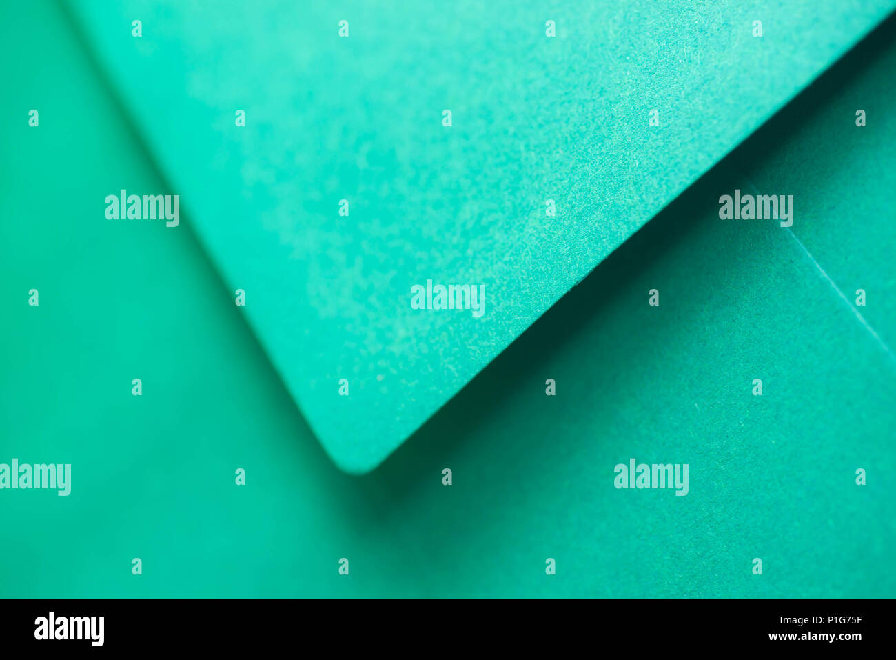 open green color envelope macro selective focus Stock Photo - Alamy