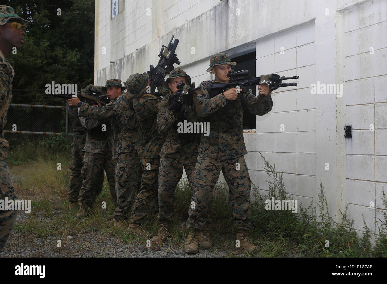 U.S. Marines with Lima Company, 3rd Battalion 2nd Marines demonstrates ...