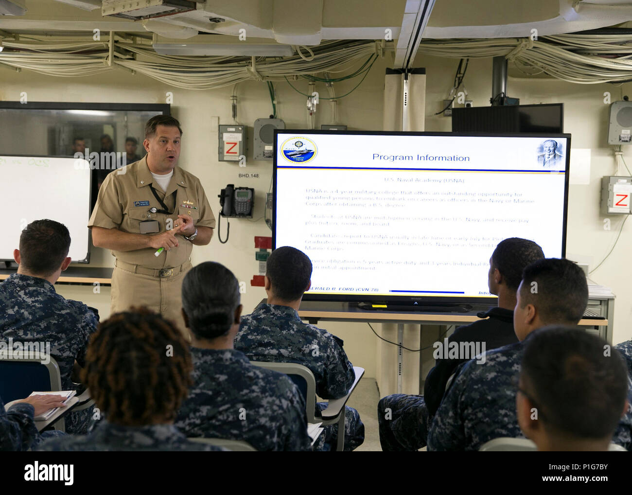 NEWPORT NEWS, Va. (Oct. 12, 2016) -- Cmdr. Christopher Robert, assigned ...