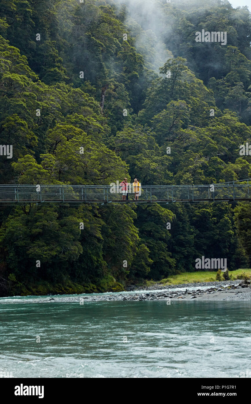 The blue pools of haast swing bridge hi-res stock photography and ...
