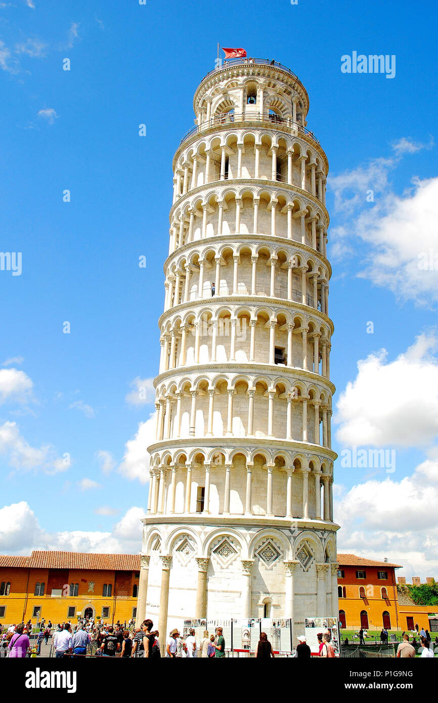 The Leaning Tower of Pisa, known worldwide for its unintended tilt ...