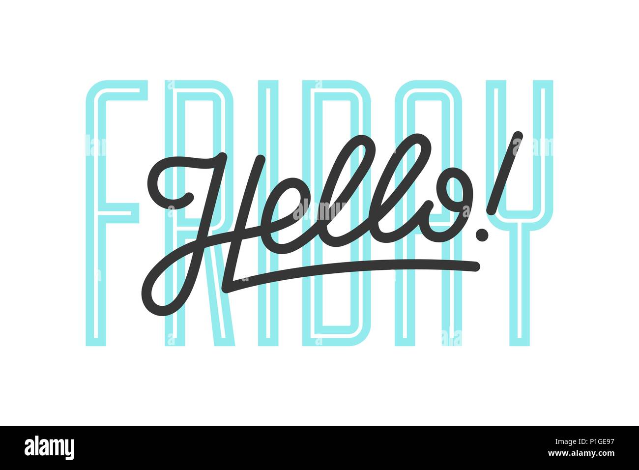 Hello weekend lettering text Stock Vector Images - Alamy