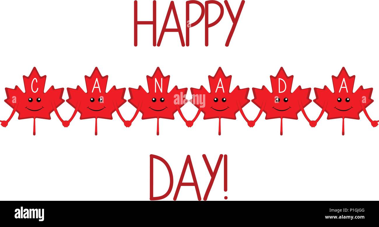 Happy maple leaves. Canada day. Vector illustration design Stock Vector ...