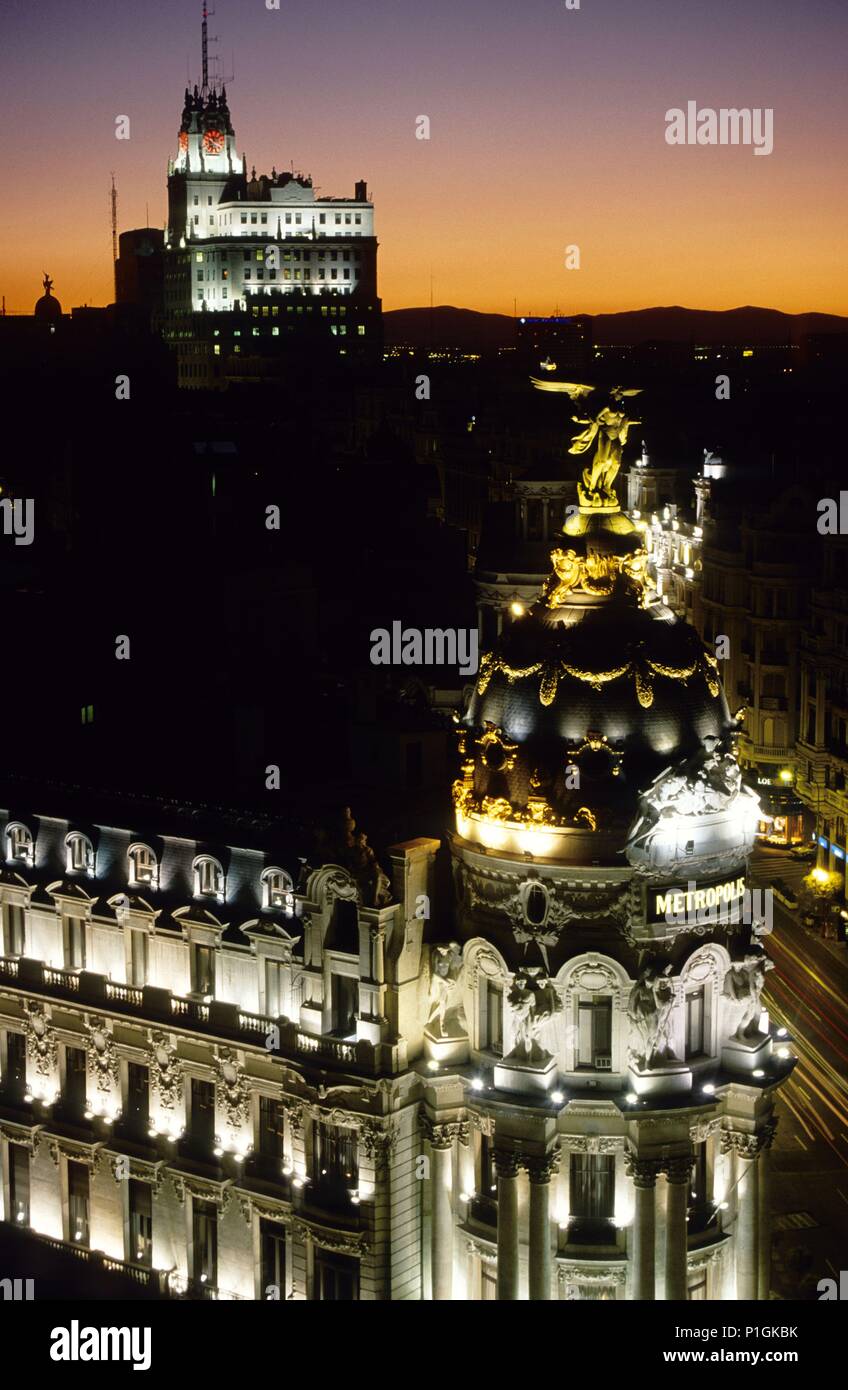 calles Gran Vía y Alcalá desde Circulo de Bellas Artes ( y edificio ...