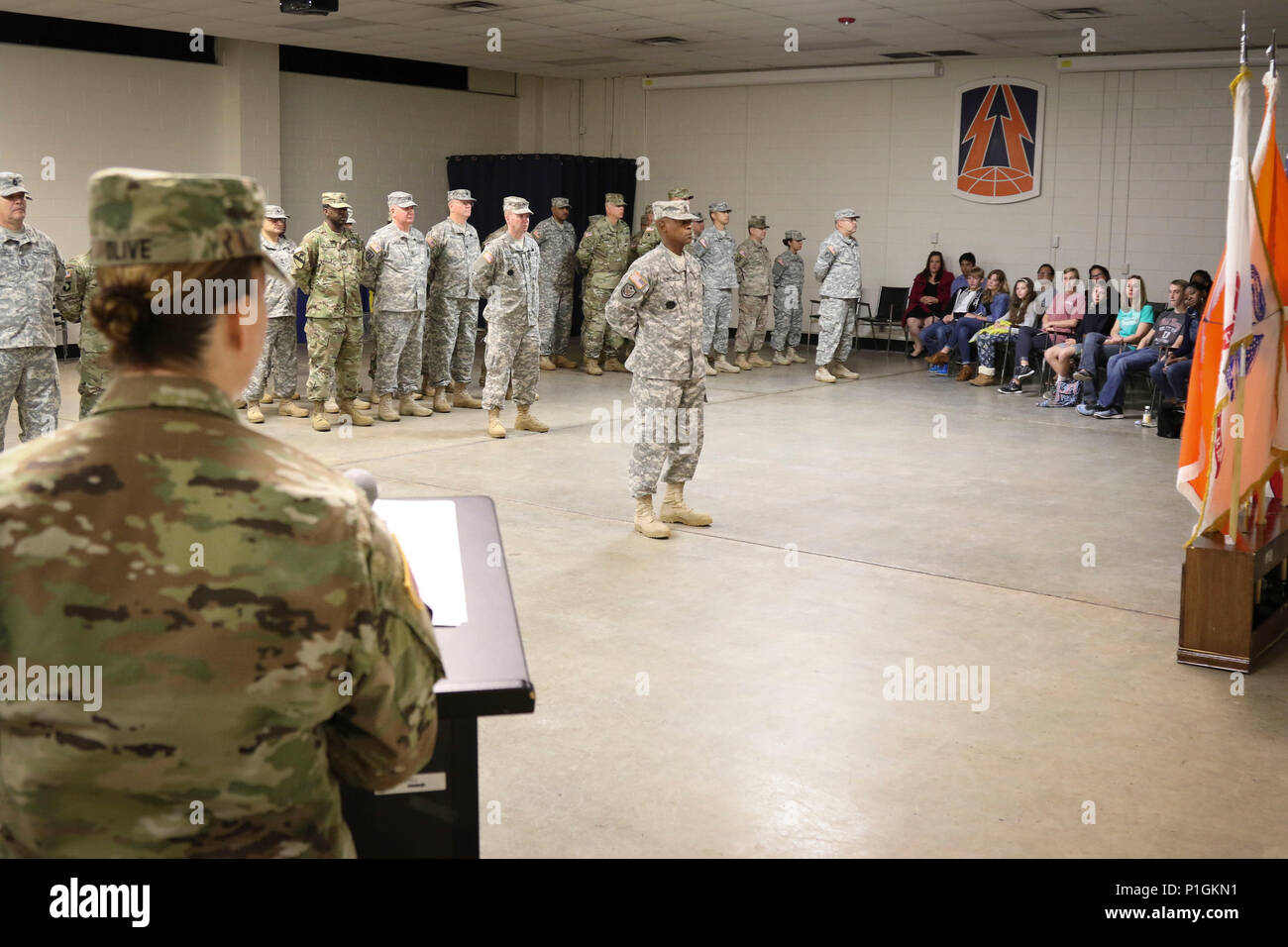 Col. Nikki Olive-Griffin (left), deputy commanding general of ...