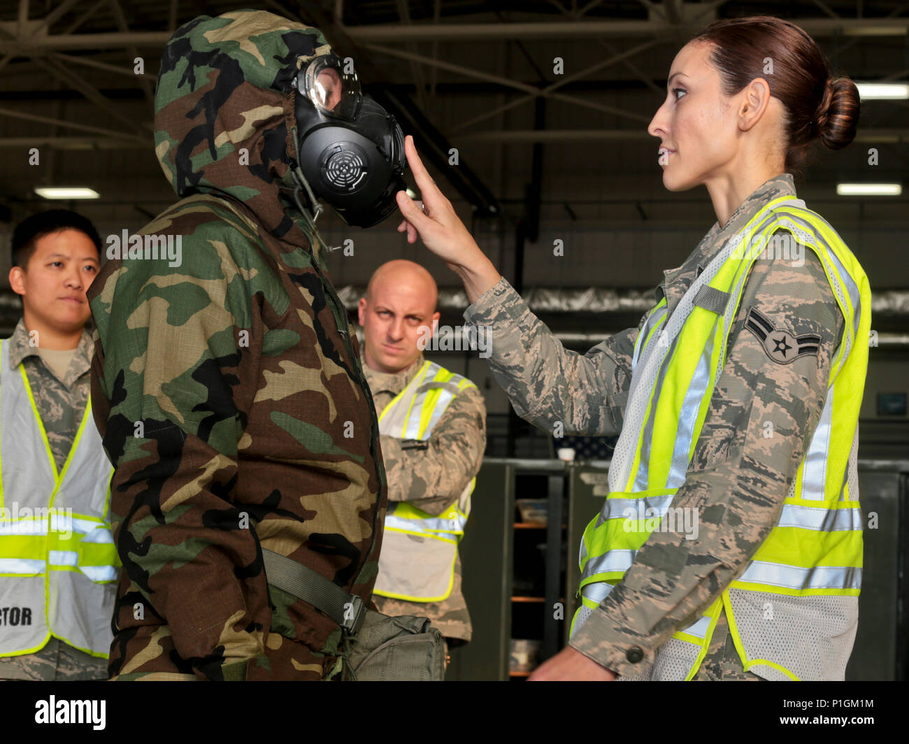 U.S. Air Force Airman 1st Class Dannielle Garcia, right, from the New ...