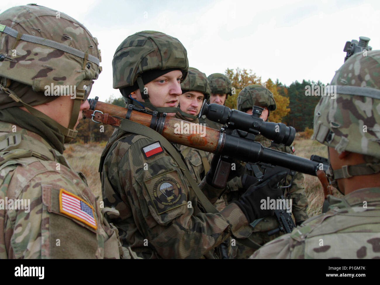 DRAWSKO POMORSKIE, Poland – Polish Pvt. Paweł Tylek, paratrooper, 16th ...