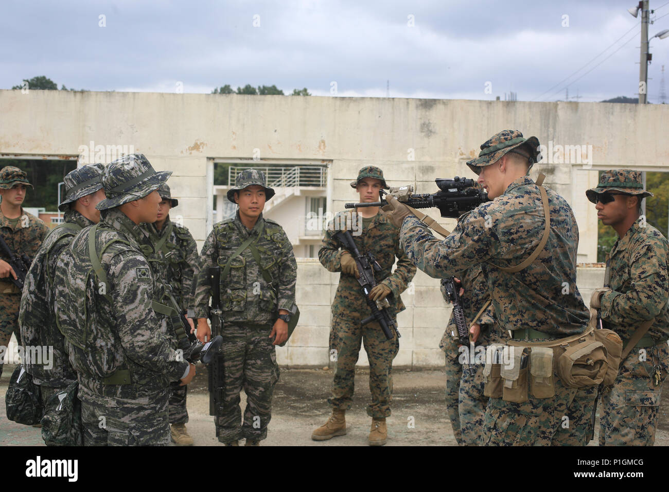 U.S. Marines with Lima Company, 3rd Battalion 2nd Marines demonstrates ...