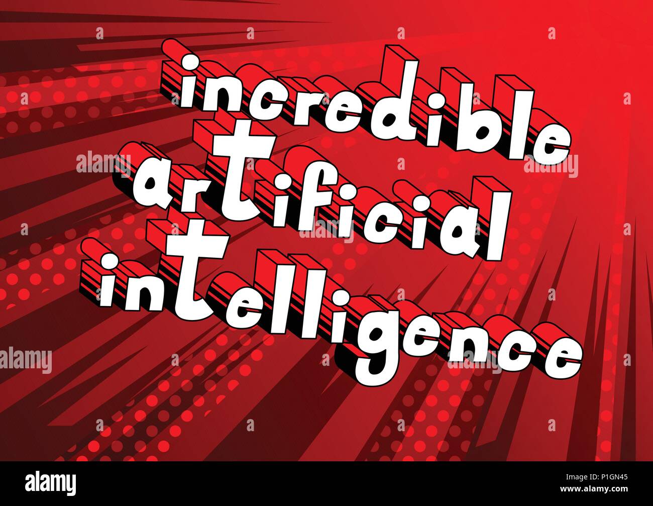 Incredible Artificial Intelligence - Comic book style word on abstract ...