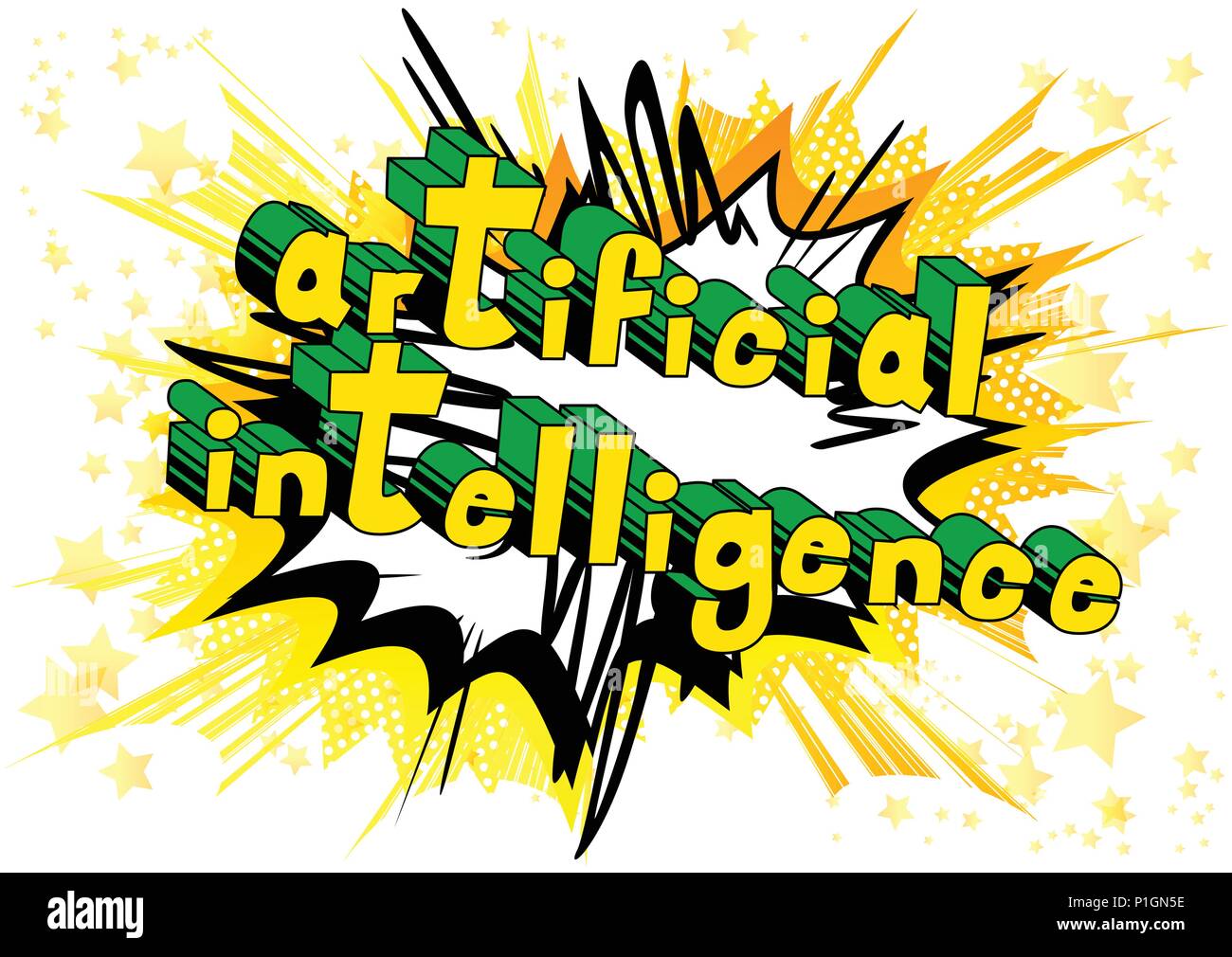 Artificial Intelligence - Comic book style word on abstract background ...