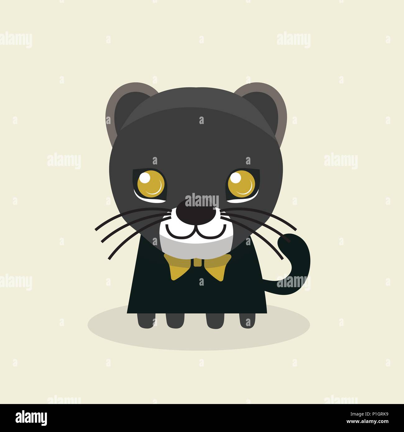 Cute panther character on pastel background Stock Vector Image & Art ...