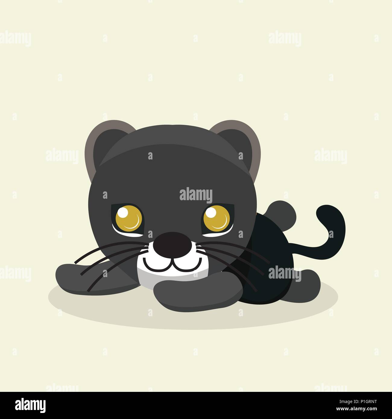 Cute panther character on pastel background Stock Vector Image & Art ...