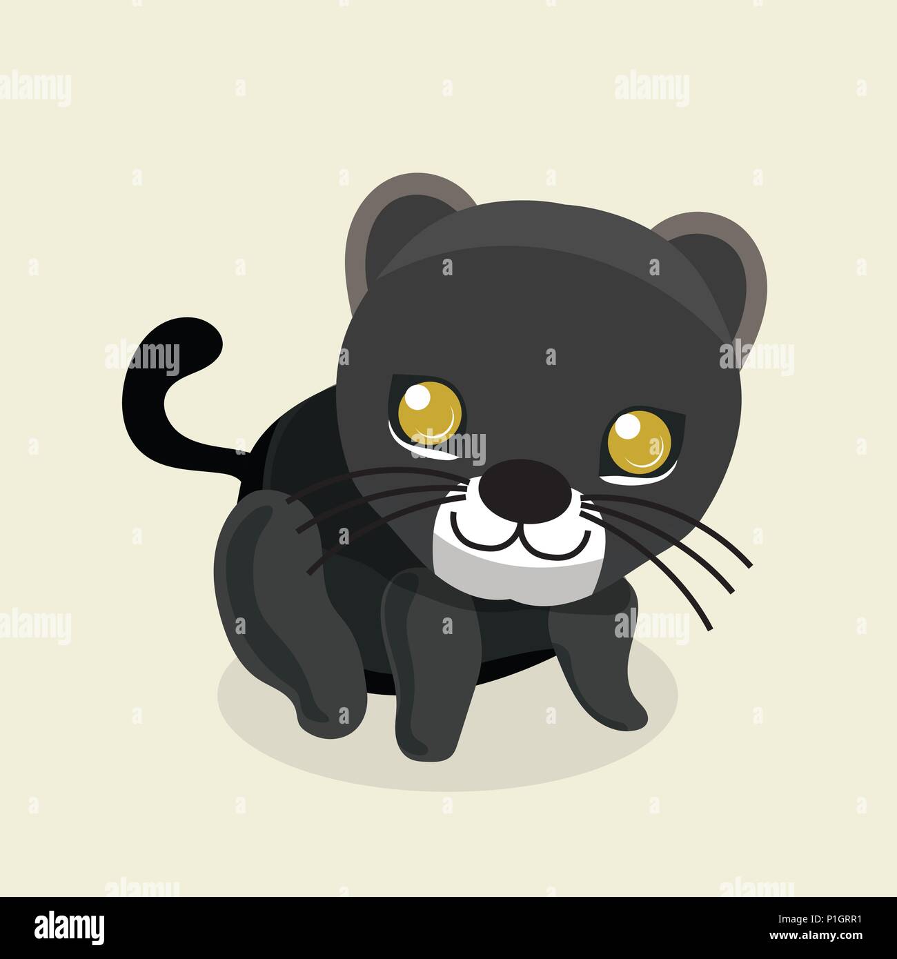 Cute panther character on pastel background Stock Vector Image & Art ...