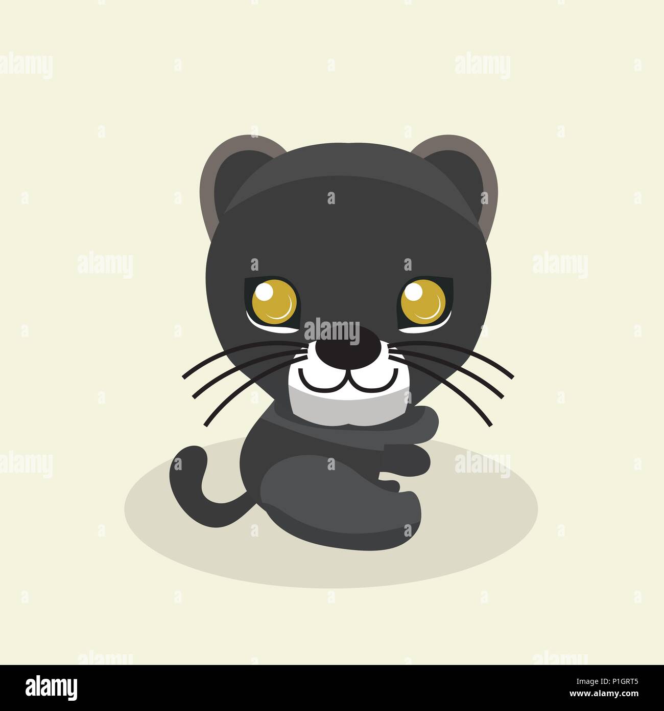 Cute panther character on pastel background Stock Vector Image & Art ...
