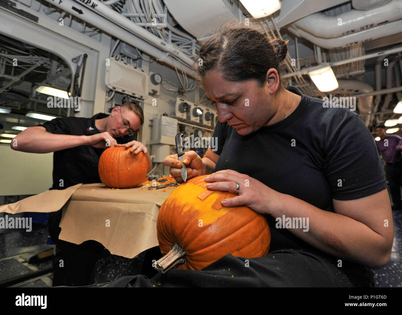 PACIFIC OCEAN (Oct. 31, 2016)- Seaman Vivian Garcia (Right), a native ...