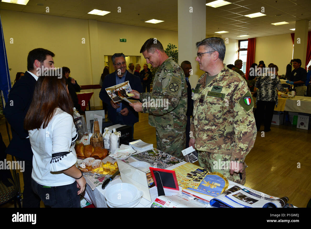 U.S. Army Col. Steve Marks, U.S. Army Garrison Italy commander (middle ...