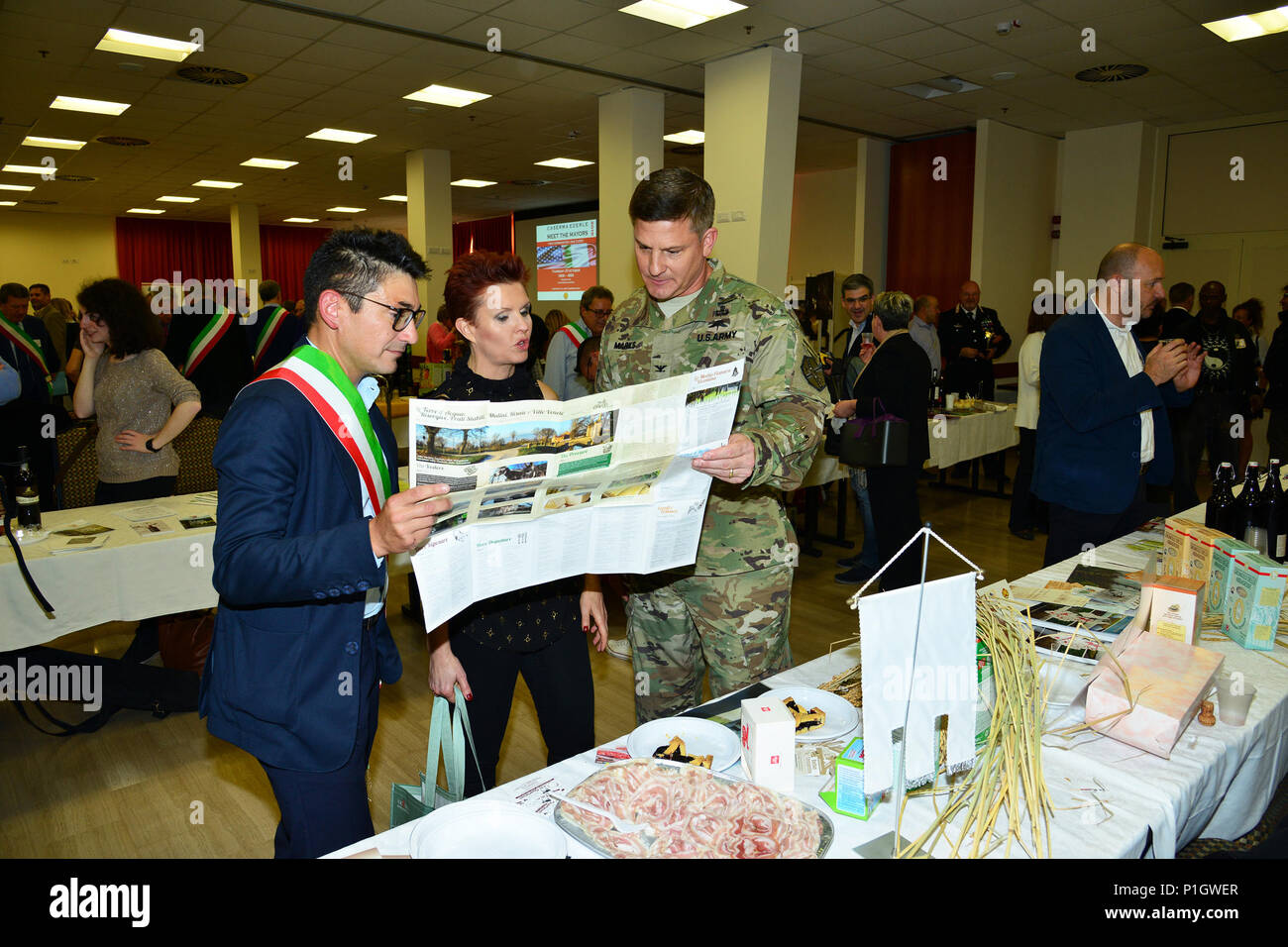 U.S. Army Col. Steve Marks, U.S. Army Garrison Italy commander, Andrea ...