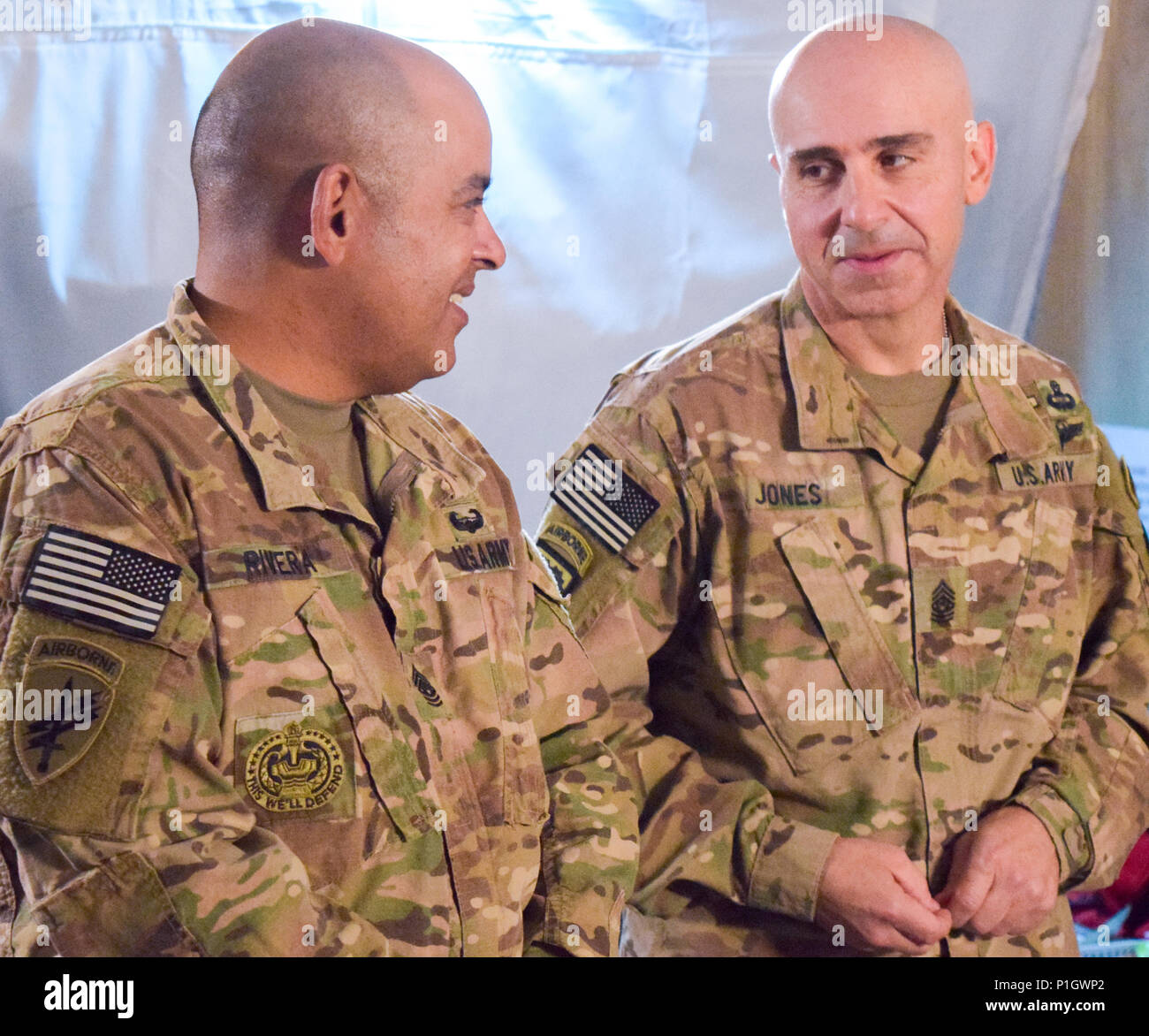 Command Sgt. Maj. Theodore Rivera, left, command sergeant major of the ...