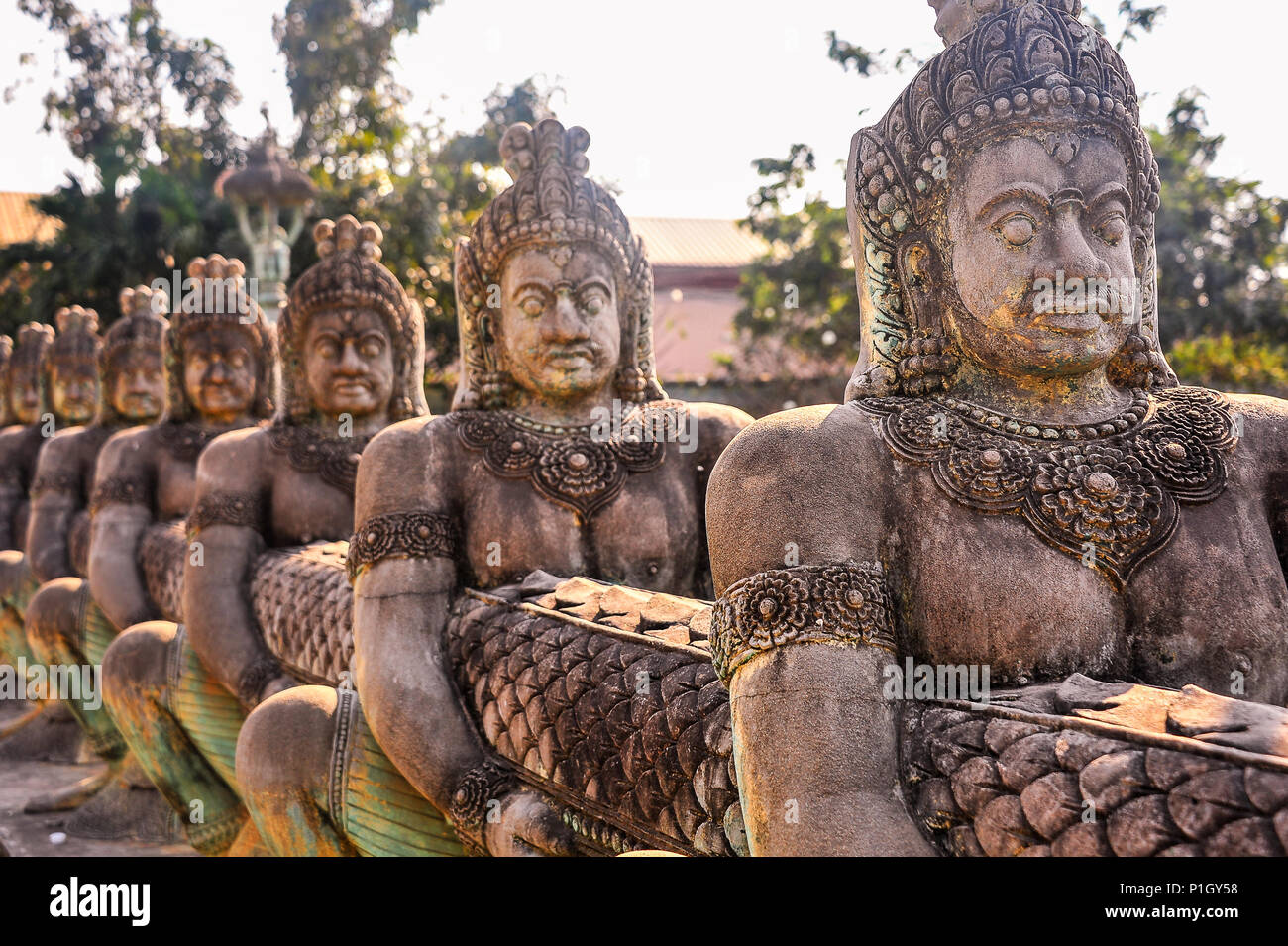 South gate bridge statues angkor wat hi-res stock photography and ...