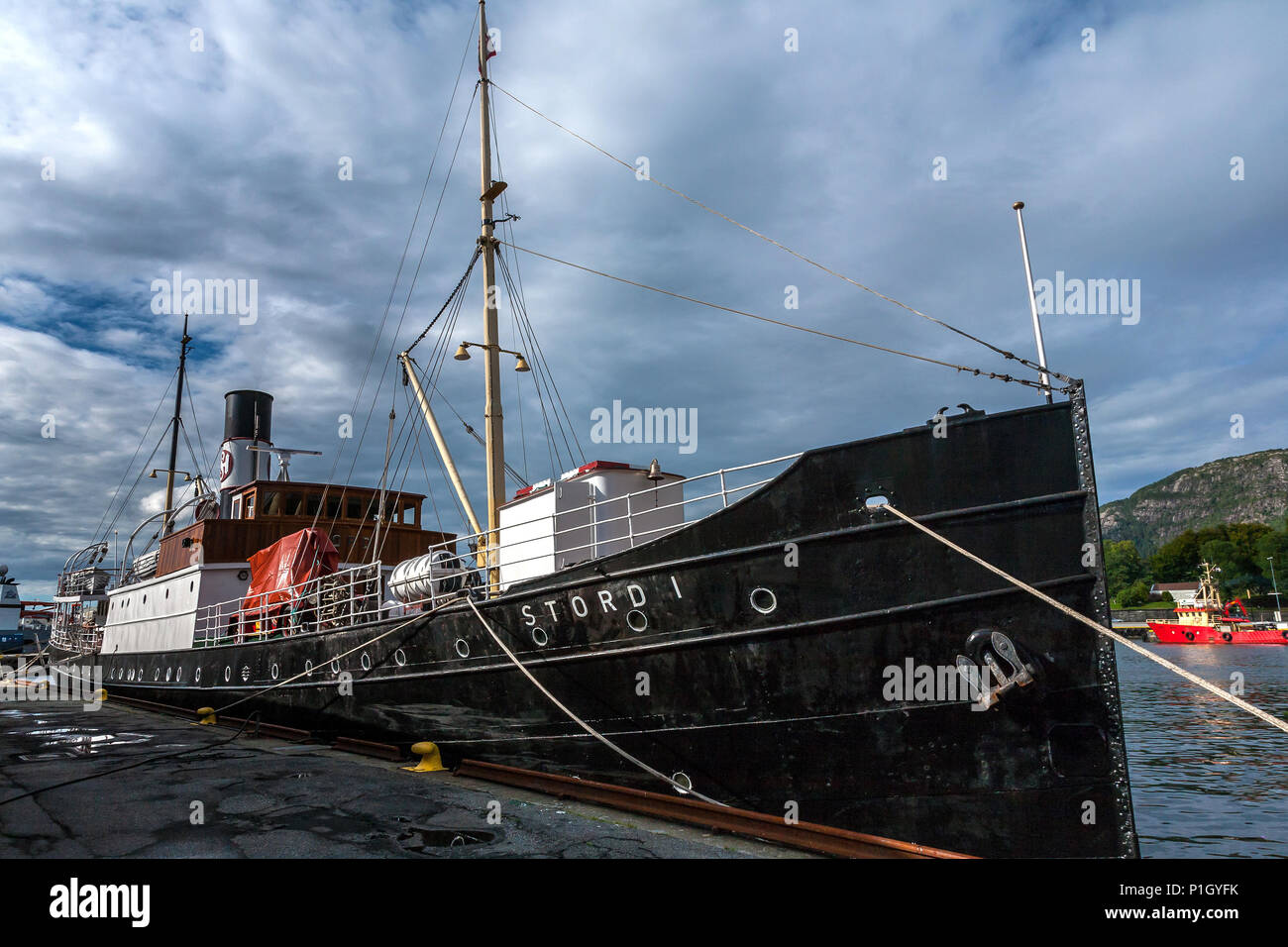 Veteran ship, old coastal steamer Stord I of Bergen, Norway Stock Photo ...