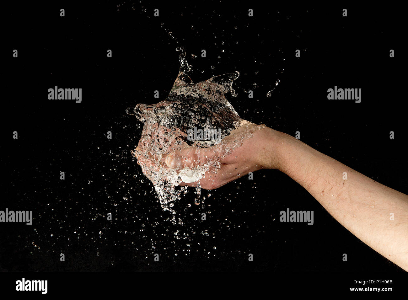 high-speed photograph of a balloon filled with exploding water Stock ...
