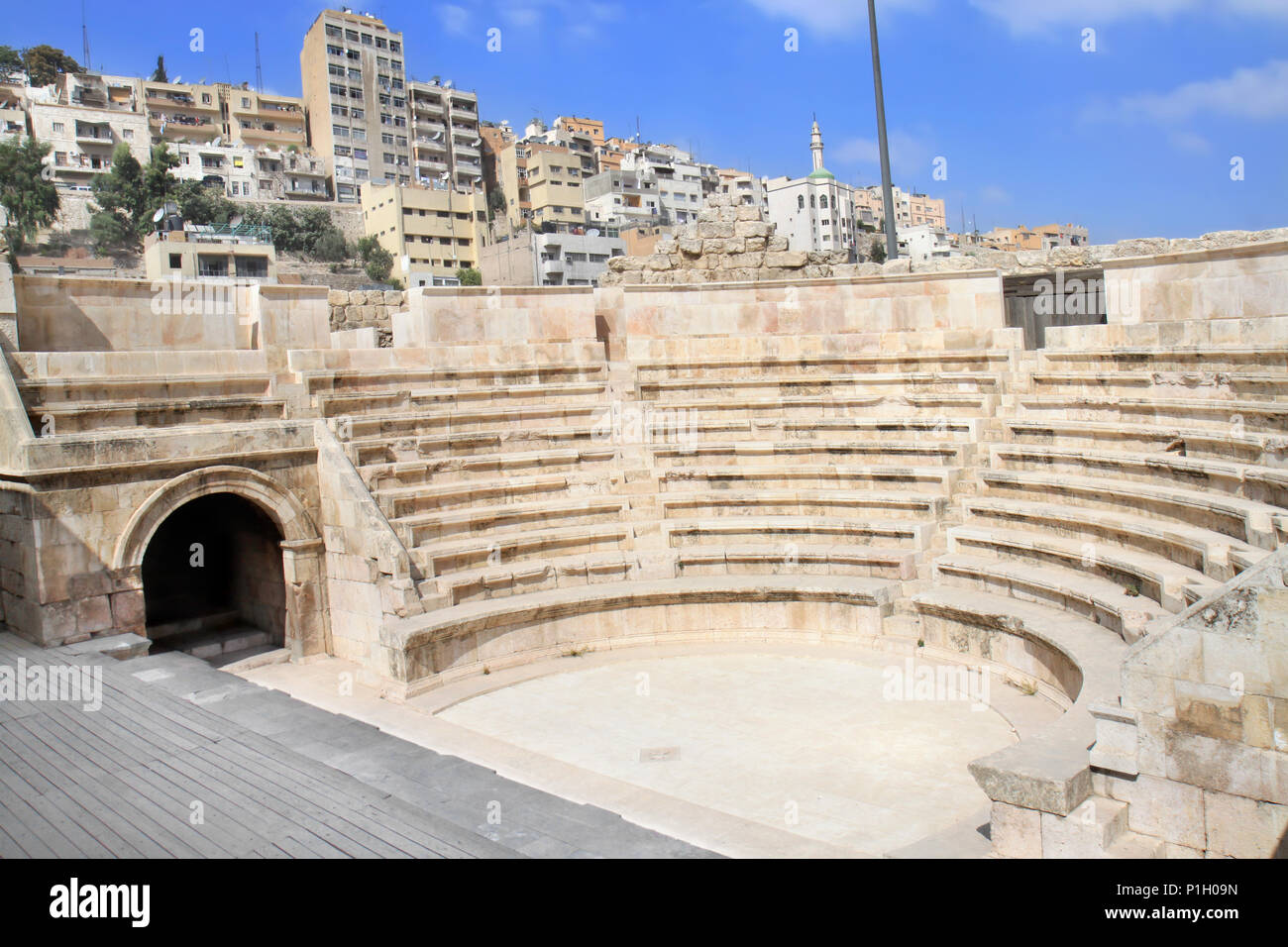 Small roman amphitheater in Amman, Al-Qasr site, Jordan Stock Photo - Alamy