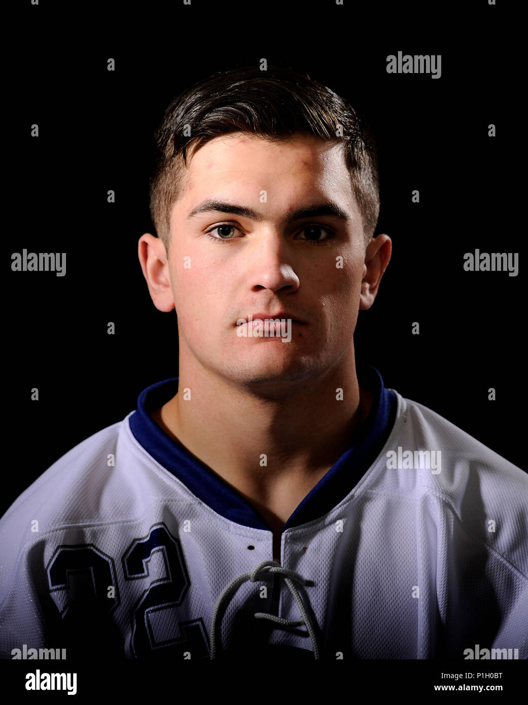 U.S. Air Force Airman 1st Class Ashton Walker, a goalie for the Eielson ...