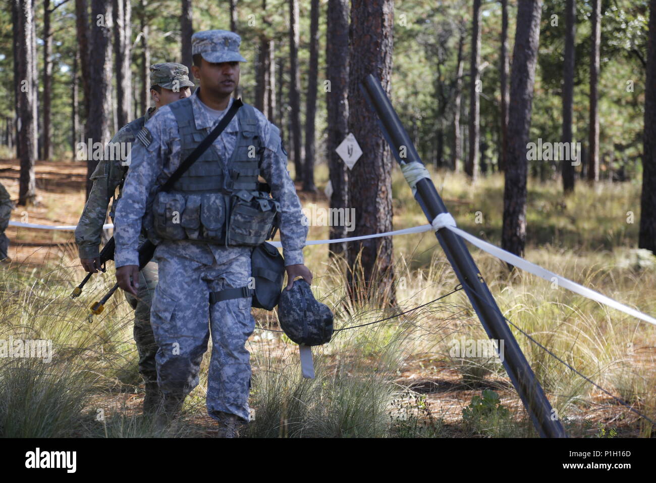 U.S. Army Soldier conducts a pace count during training for the Expert ...