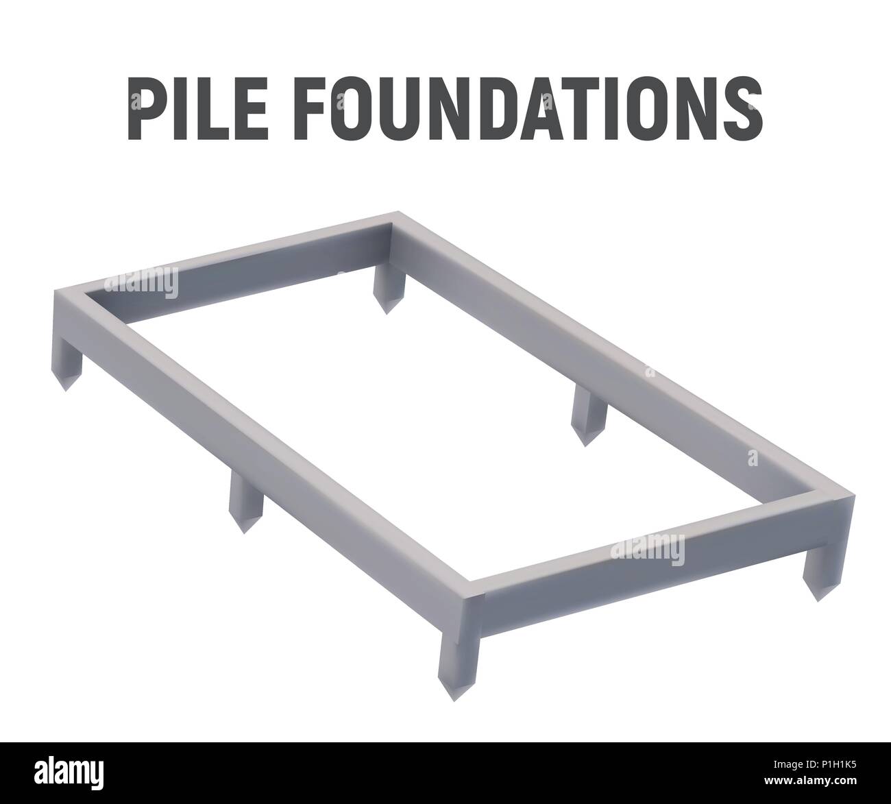 Concrete pile foundation Stock Vector Images - Alamy