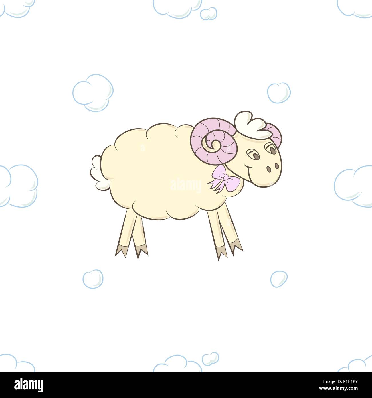 Cute sheep vector illustration Stock Vector Image & Art - Alamy