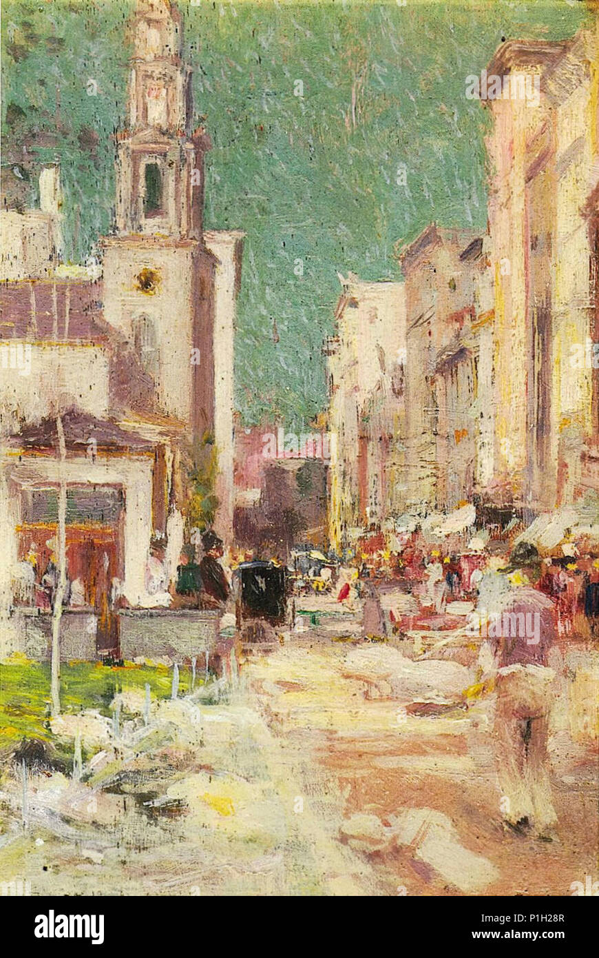 'Street Scene' by Edward Mitchell Bannister, late 1890s Stock Photo - Alamy